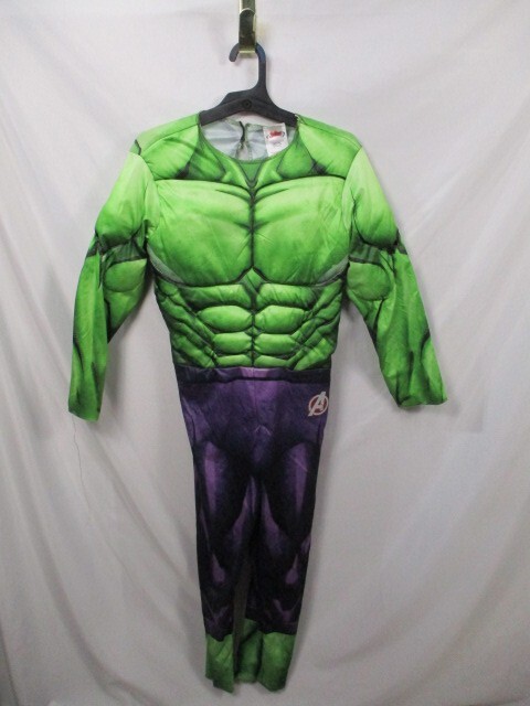 Hulk Costume Boys Large Padded Jumpsuit Mask Marvel Avengers Green | eBay
