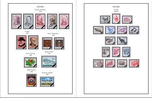 COLOR PRINTED ICELAND 1873-2010 STAMP ALBUM PAGES (153 illustrated ...