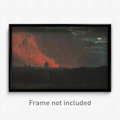 John Constable - Fire in London, Seen from Hampstead Print 11x17 Art ...