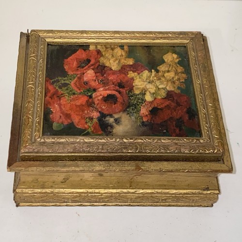 Vintage Italian Florentine Gilt Floral Top Mirrored Keepsake Jewelry ...