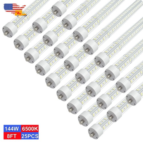25 Pack T8 Led Tube Light Bulbs 6500k Shop Lights Single Pin 8 Ft Led ...