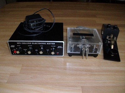 Bencher CW Paddle key, MFJ Deluxe keyer, MFJ Morse Code CW Practice ...