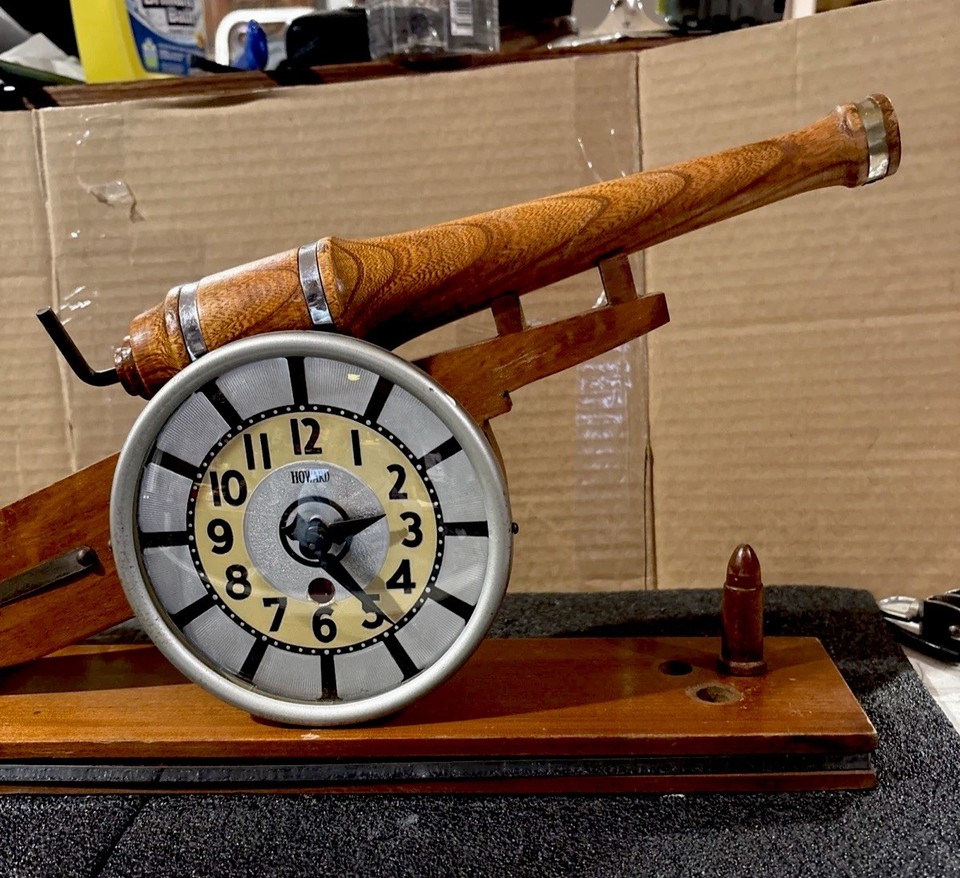 Vintage 1940’s Artillery Military Cannon Clock By Howard Clock Company ...