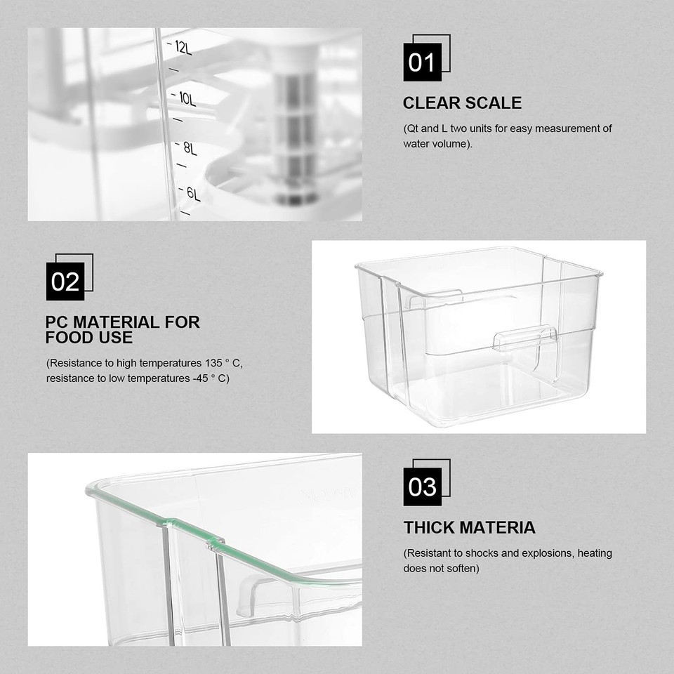 Sous Vide Container with Lid and Rack Sous Vide Containers Sous Vide ...