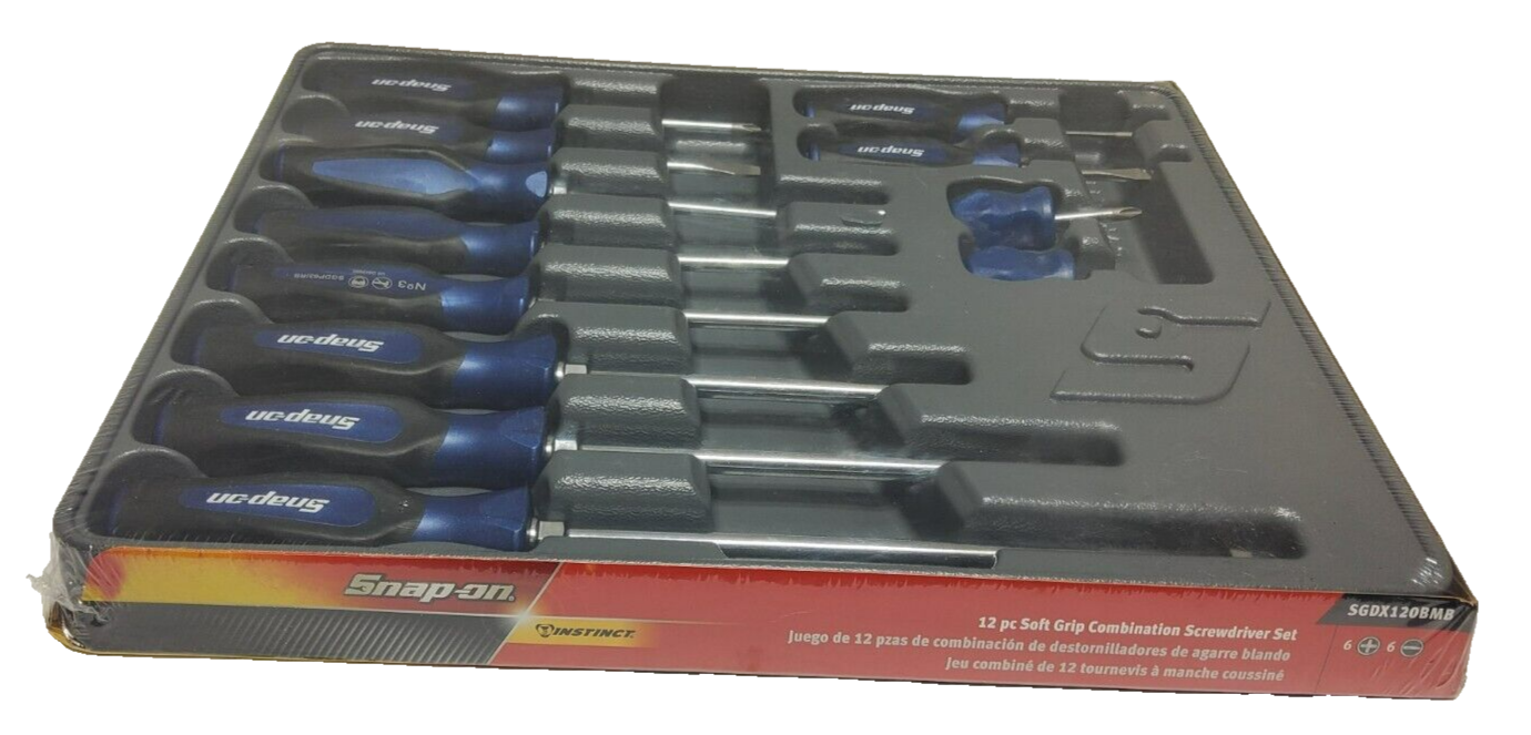 New Snap-on™ Instinct Power Blue Soft Handled 12pc Screwdriver SET ...