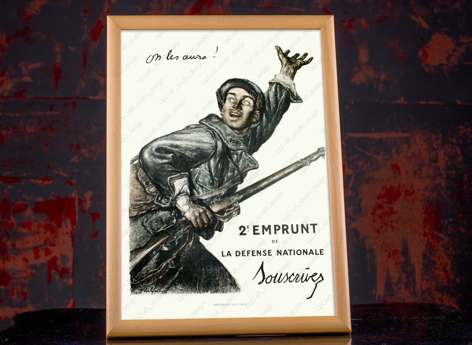 WW1 French Propaganda Poster - WWI France, Vintage War Poster, Military ...