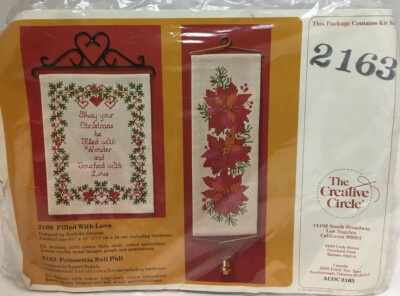 The Creative Circle Poinsettia Bell Pull Counted Cross Stitch Kit ...