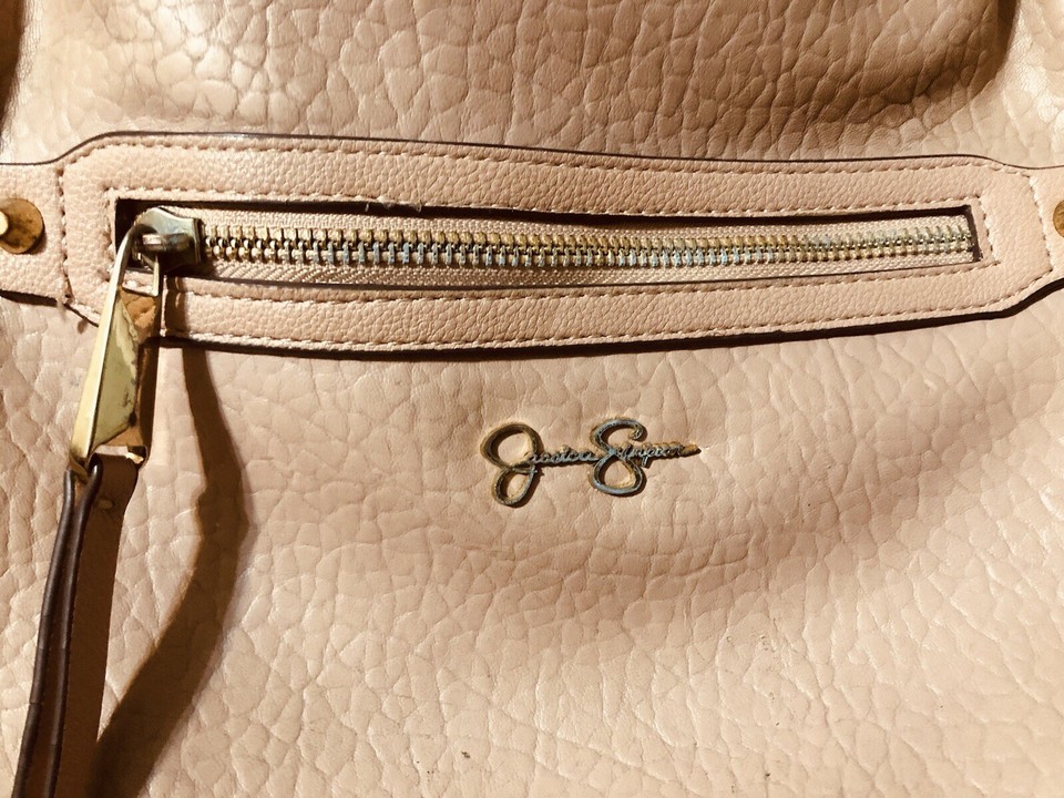 Jessica Simpson handbag/tote. Soft Blush Pink leather. 11” Gold Zipper ...