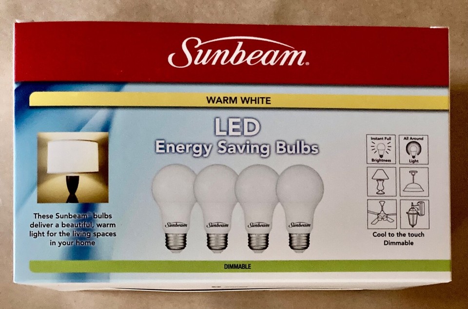 Sunbeam Dimmable LED Bulb - 100W - 3000K Warm White - 4 Pack Light ...
