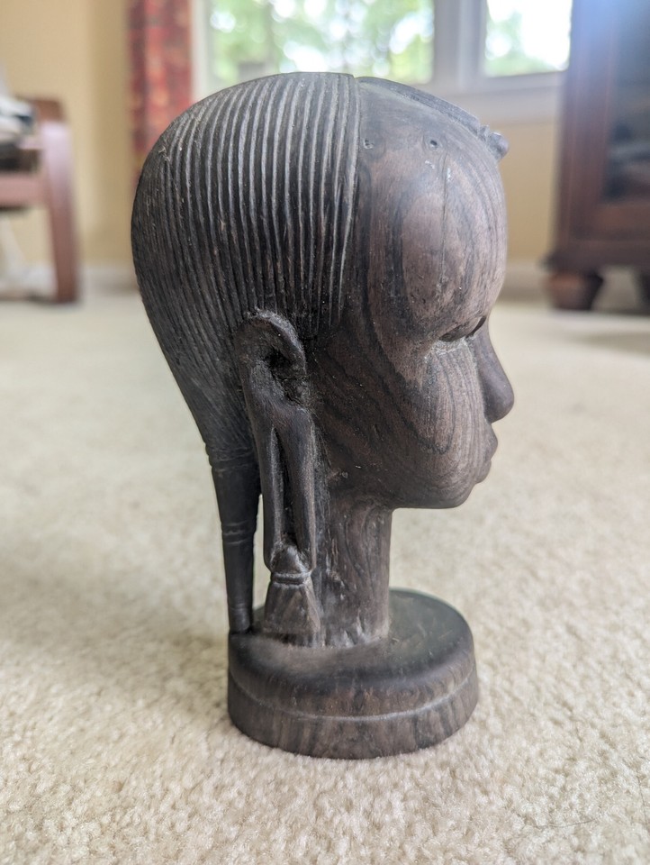 Vintage African Female Head Tribal Art Decor Sculpture Statue Bust ...
