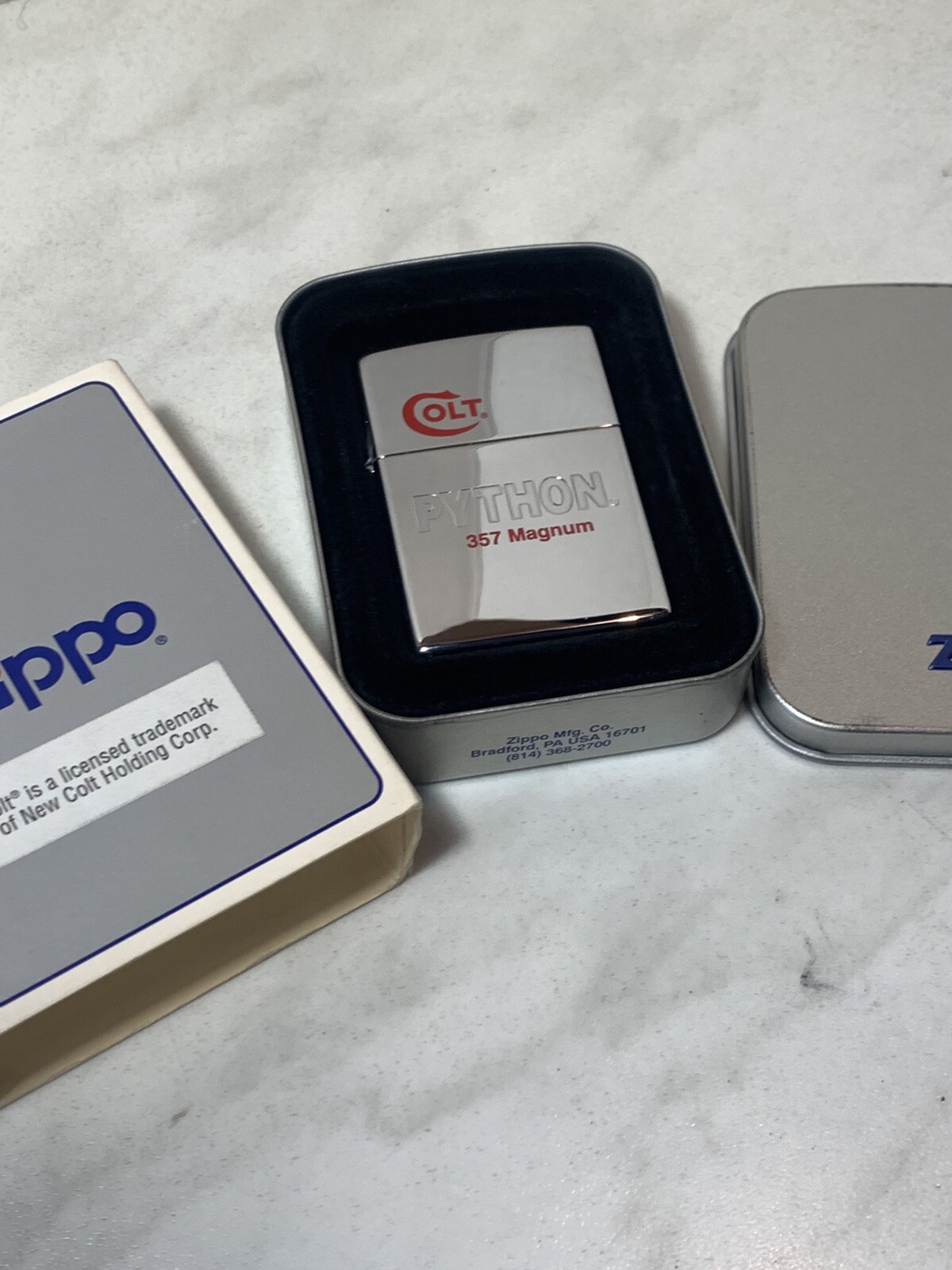 Zippo lighter accendino colt python cobra 357 magnum 1996 new nuovo DISCOUNT | eBay