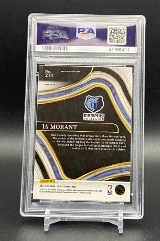 JA MORANT - 2021 Select GOLD WAVE PRIZM COURTSIDE #214 PSA 10 Gem Mint ...