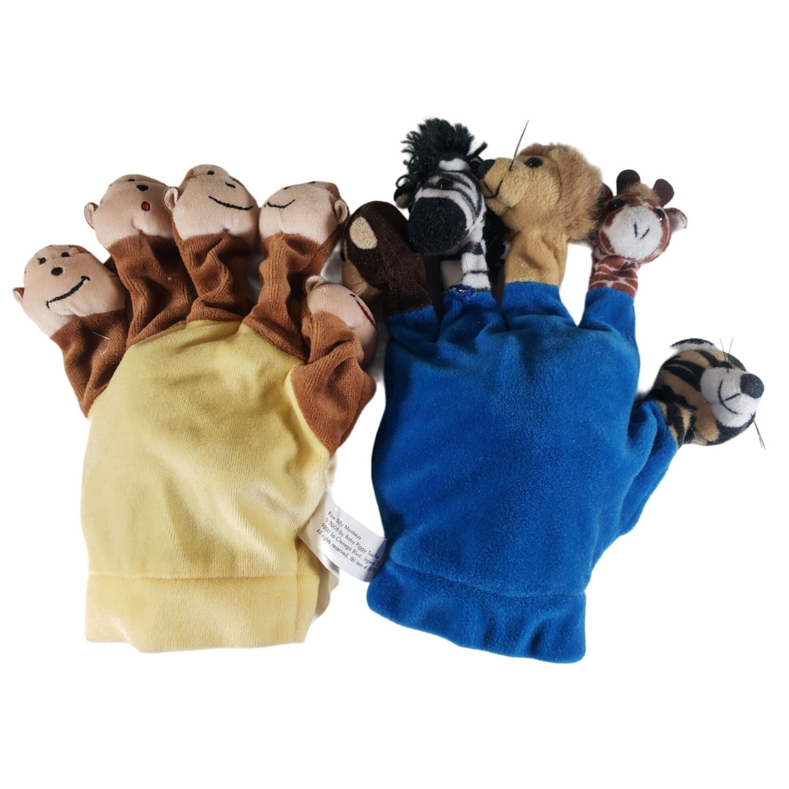 Five Silly Monkeys & Safari Animal Finger Puppets By Baby Piggy Toes ...