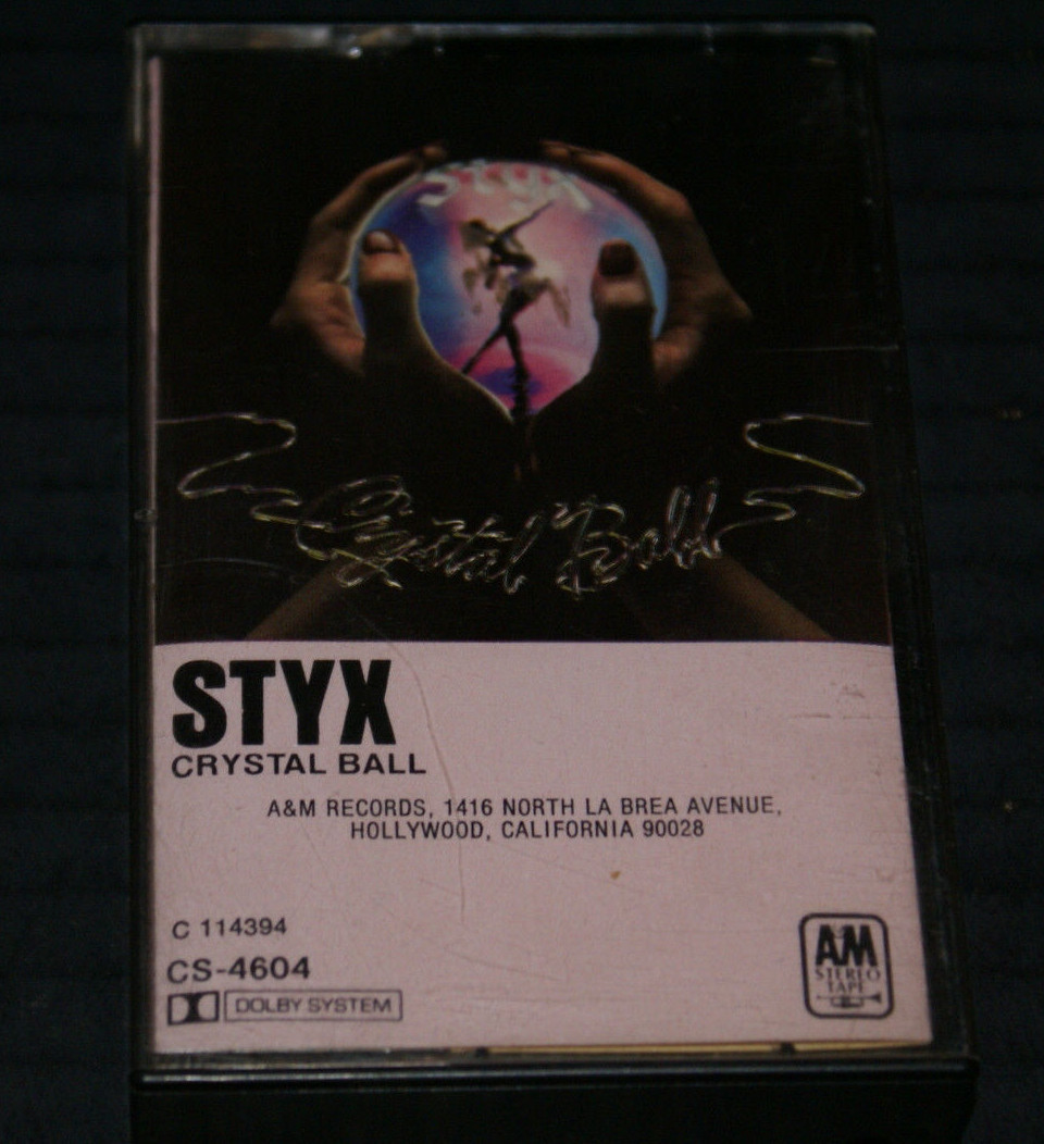 Styx Crystal Ball RARE PAPER LABELS Cassette Tape 1976 OUT OF PRINT HTF ...