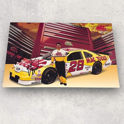 Ernie Irvan signed VINTAGE NASCAR HERO photo MAC TOOLS FORD THUNDERBIRD ...