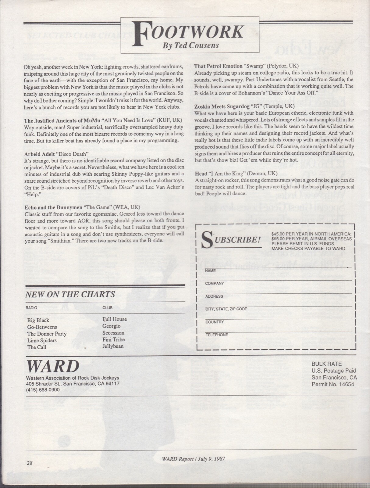 the ward report magazine July 9, 1987 nona Hendrix Joe ely ll cool j ...