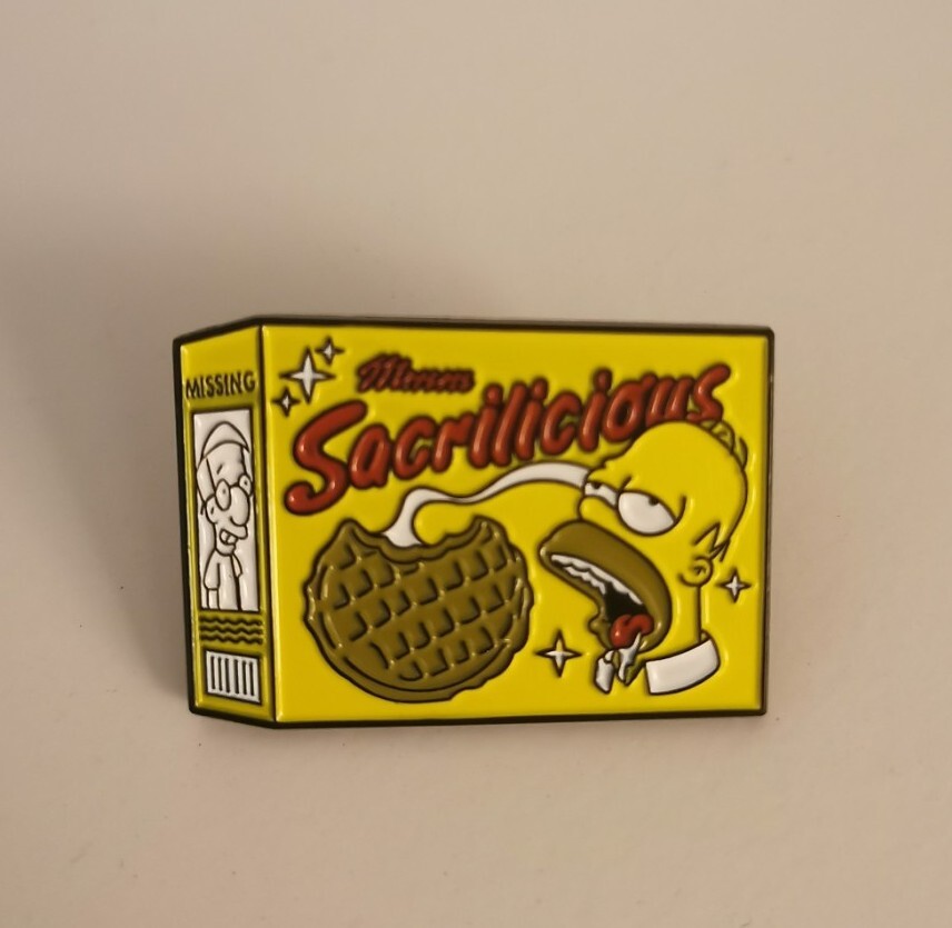 The Simpsons Pin Badge Homer Mmm Sacrilicious Waffle Enamel 90s Cartoon ...