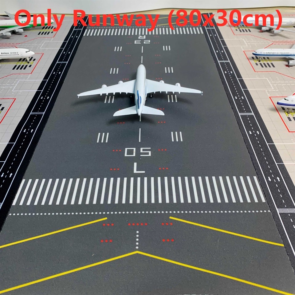 1:400 Airport Aircraft Model GSE Airport Runway + Parking Apron Rubber ...