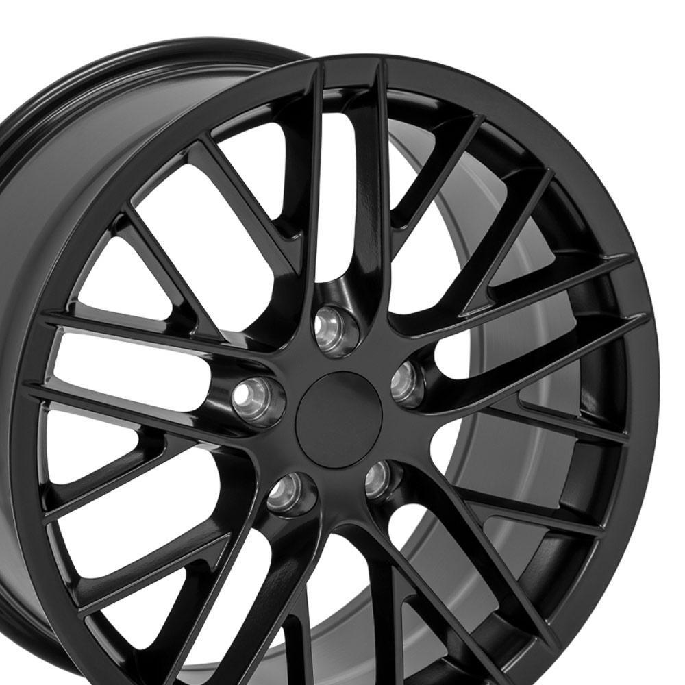 18x8.5 Rims Fit Corvette Camaro C6 Wheel ZR1 Wheel Style Black SET of 4 ...