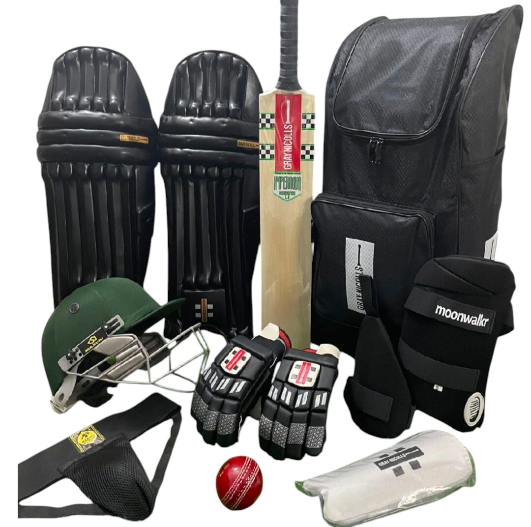 Junior Cricket Kit Bag Full Set Complete Harrow English Willow Bat ...
