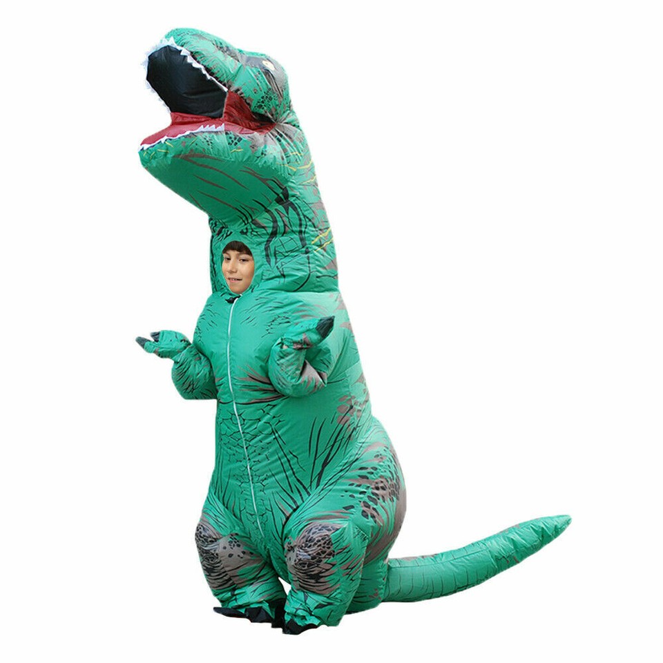 Child Inflatable Trex Dinosaur Costume Kids Boys Jurassic Blow Up T Rex ...