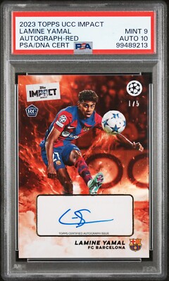 Topps Impact 2023-24 Lamine Yamal Auto Numbered 1/5 Rookie RC PSA 9/10 ...