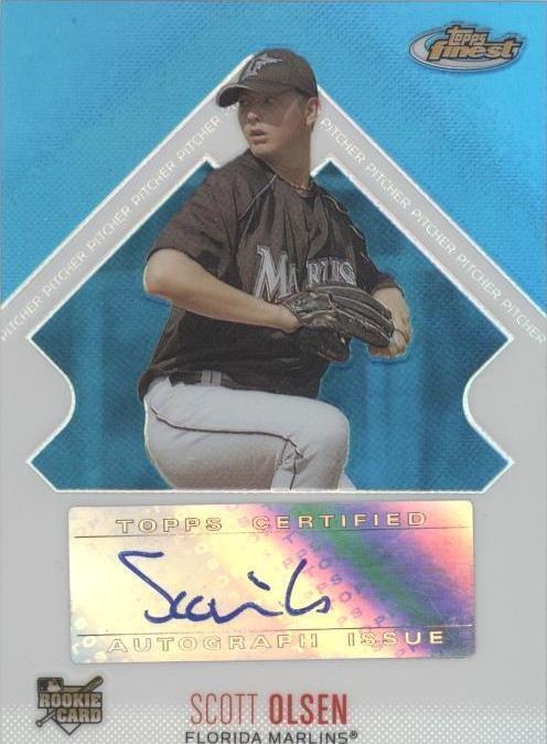2006 Topps Finest - Rookie Autograph Scott Olsen #148 Blue Refractor ...