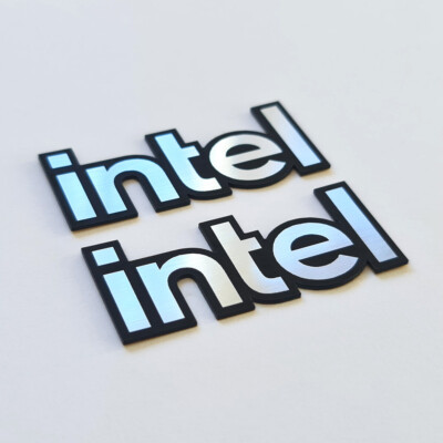 Intel - Sticker Case Badge Decal - Two Emblems - New Intel Logo (2020 ...