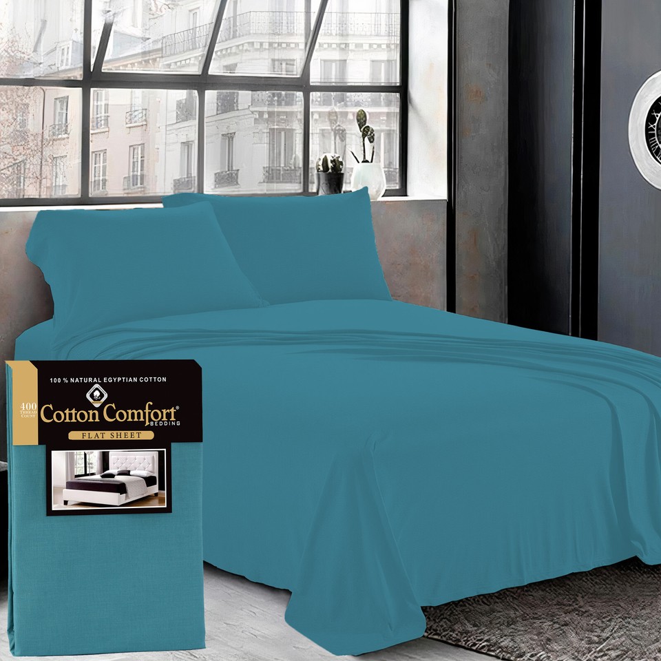 400 THREAD COUNT 100% EGYPTIAN COTTON FLAT BED SHEET SOFT HOTEL QUALITY ...