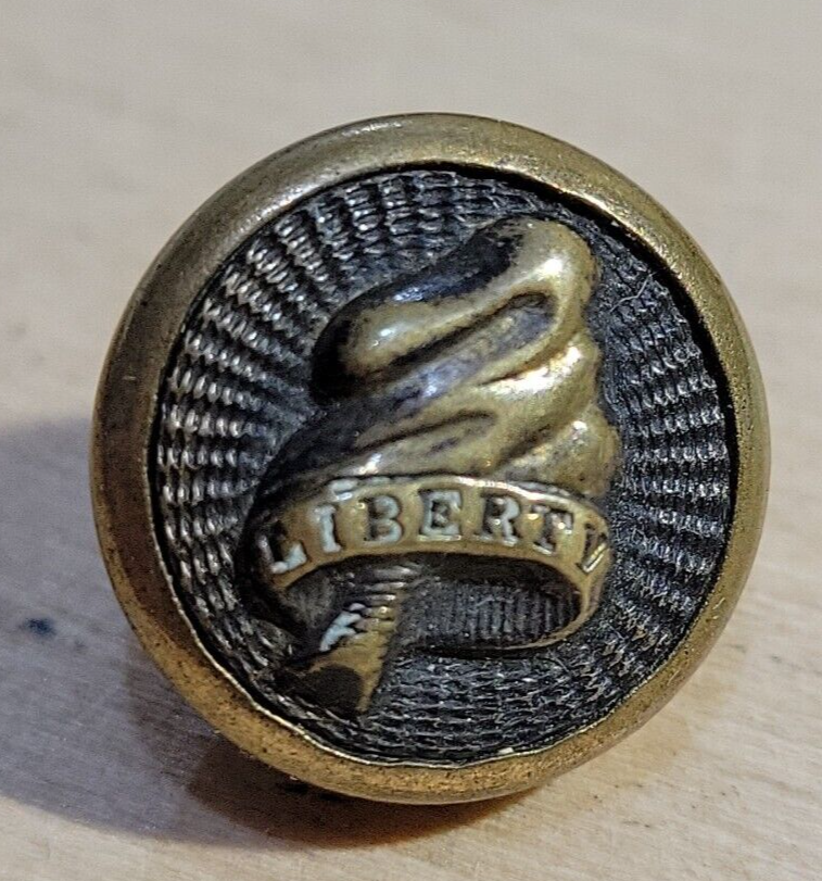 Rare Antique Button, 1800's, Cap "LIBERTY", Round Back, 16mm, Albert ...
