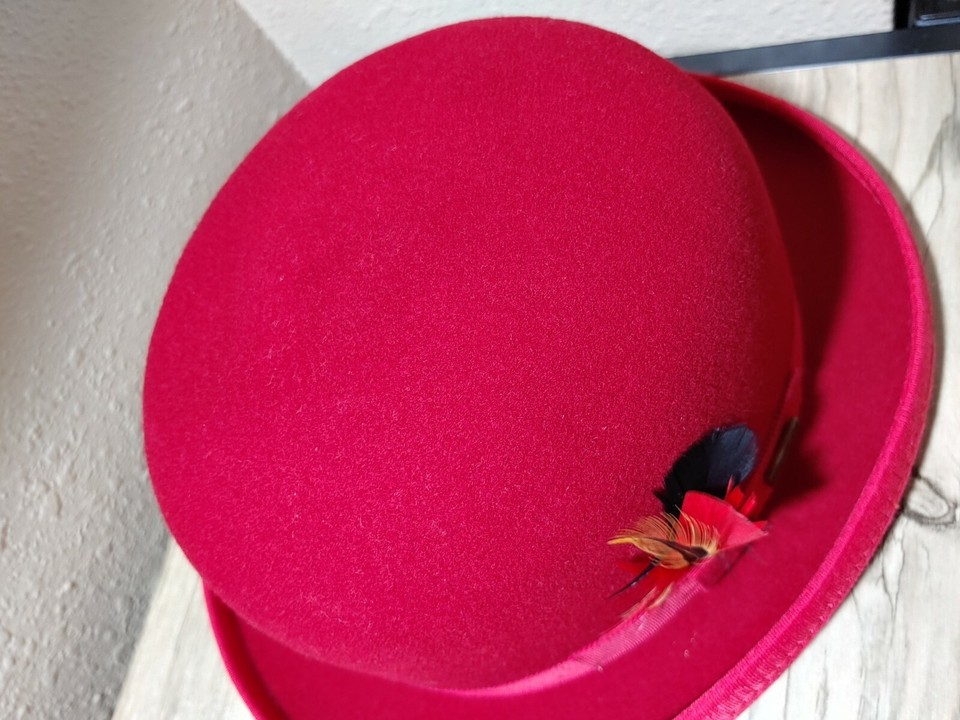 Bailey 100% Red Wool WPL 5923 Medium Men's Hat MADE IN USA | eBay