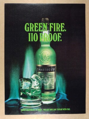 1973 Chartreuse Liqueur 'Green Fire. 110 Proof.' vintage print Ad | eBay