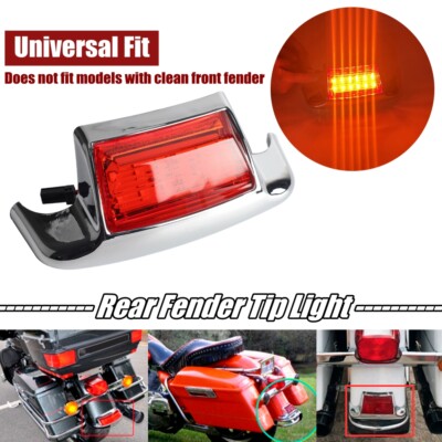 Chrome LED Rear Fender Tip Light For Harley Touring Electra Glide FLHT ...