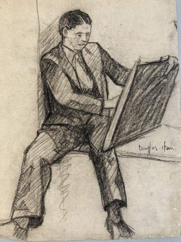 Beautiful Old Charcoal Drawing Woman Man Jean Dreyfus Stern 1930 Art ...