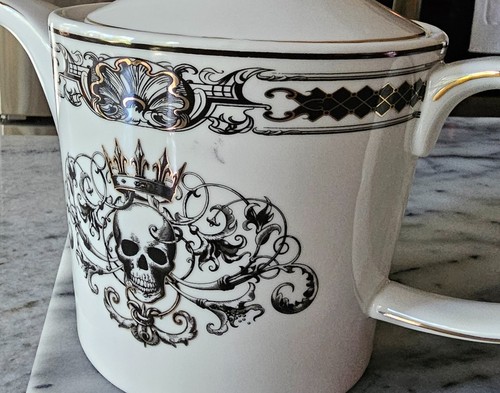 Halloween Gothic Porcelain Tea Pot Grace Teaware Skulls New | eBay