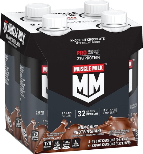 Muscle Milk Pro Series Protein Shake, Knockout Chocolate, 4 Count | eBay