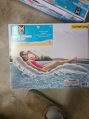 Member’s Mark Calm Clear Chaise Lounger Pool Float With Cup Holder 5.6 ft Long | eBay
