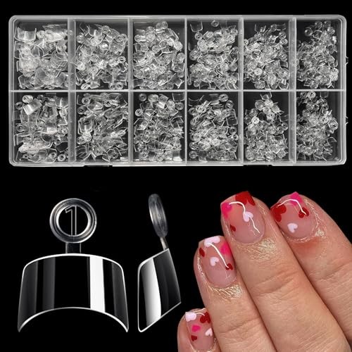 Nail Tips, 600pc Short Gel Nail Tips Square Shape Clear Fake Nails ...