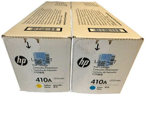 GENUINE HP 410A Cyan & Yellow CF411A CF412A LaserJet Pro M452 SEALED ...