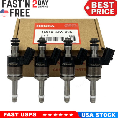 4PCS GENUINE OEM FUEL INJECTORS 16010-5PA-305 FOR ACCORD CR-V CIVIC 1 ...
