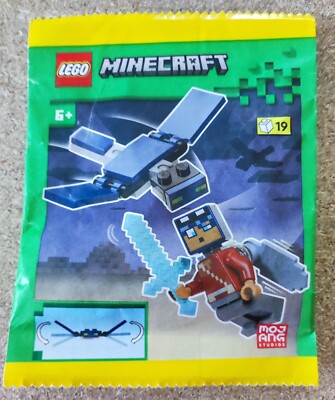 FIGURINE NEUF POLYBAG FOIL LEGO MINECRAFT 662501 HERO AVEC ELYTRA ...