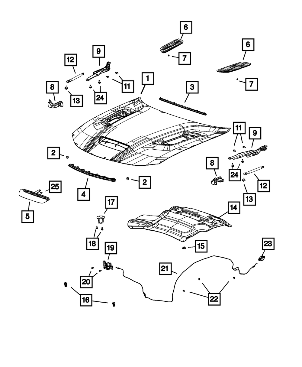 Genuine Mopar Hood Bezel 68464737AA | eBay