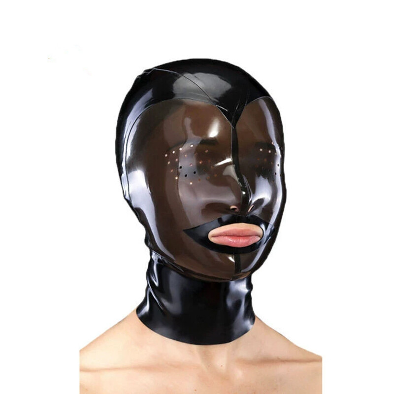 Latex Gummi Rubber Hood with Nose Tube Mouth gag Fetish BDSM ...