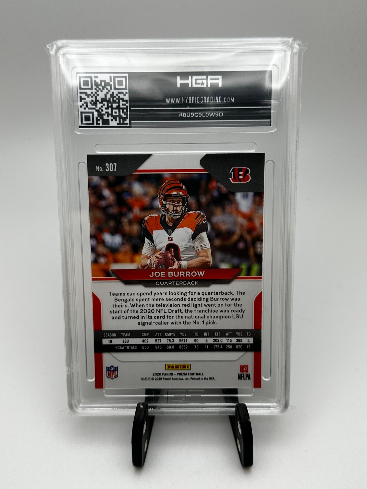 Joe Burrow 2020 PANINI PRIZM RED WHITE BLUE ROOKIE HGA 9.0 MINT CUSTOM ...