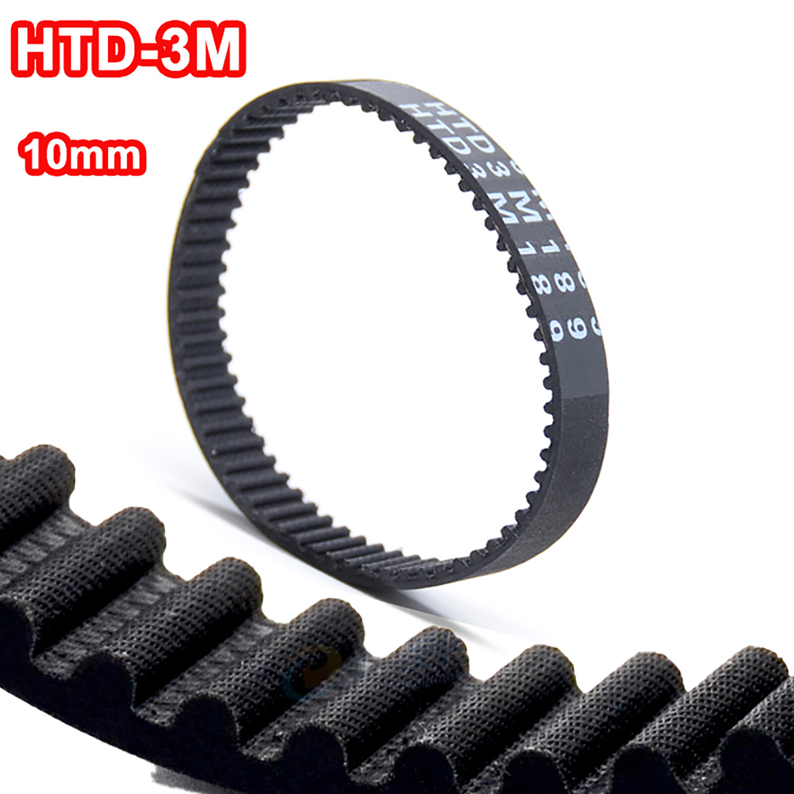 HTD3M Timing Belt 3mm Pitch 10mm Width Closed Loop Belt Power ...