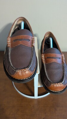 LL Bean ALLAGASH BISON Hand-sewn Brown Leather Penny Loafer 244478 Men ...