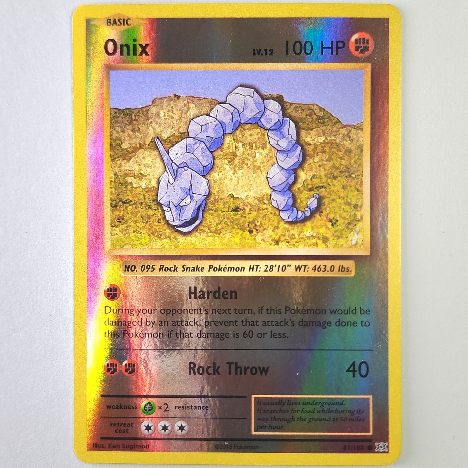 Pokémon TCG Onix 61/108 Reverse Holo XY Evolutions | eBay