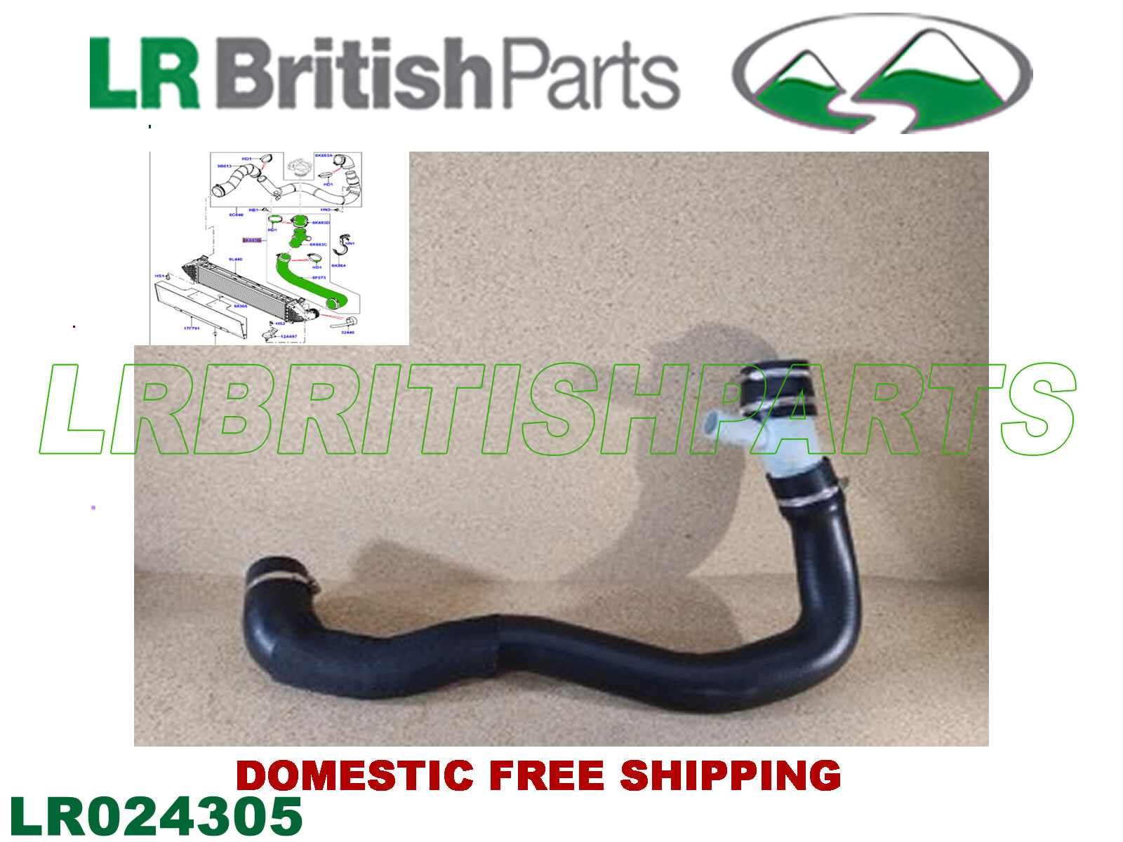 LAND ROVER INTERCOOLER HOSE TO THROTTLE RANGE ROVER EVOQUE 2.0L ...