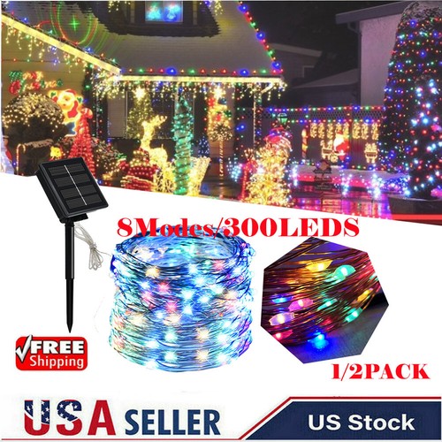 600LEDs Solar Powered String Light 8Modes IP44 Copper Wire Lights ...