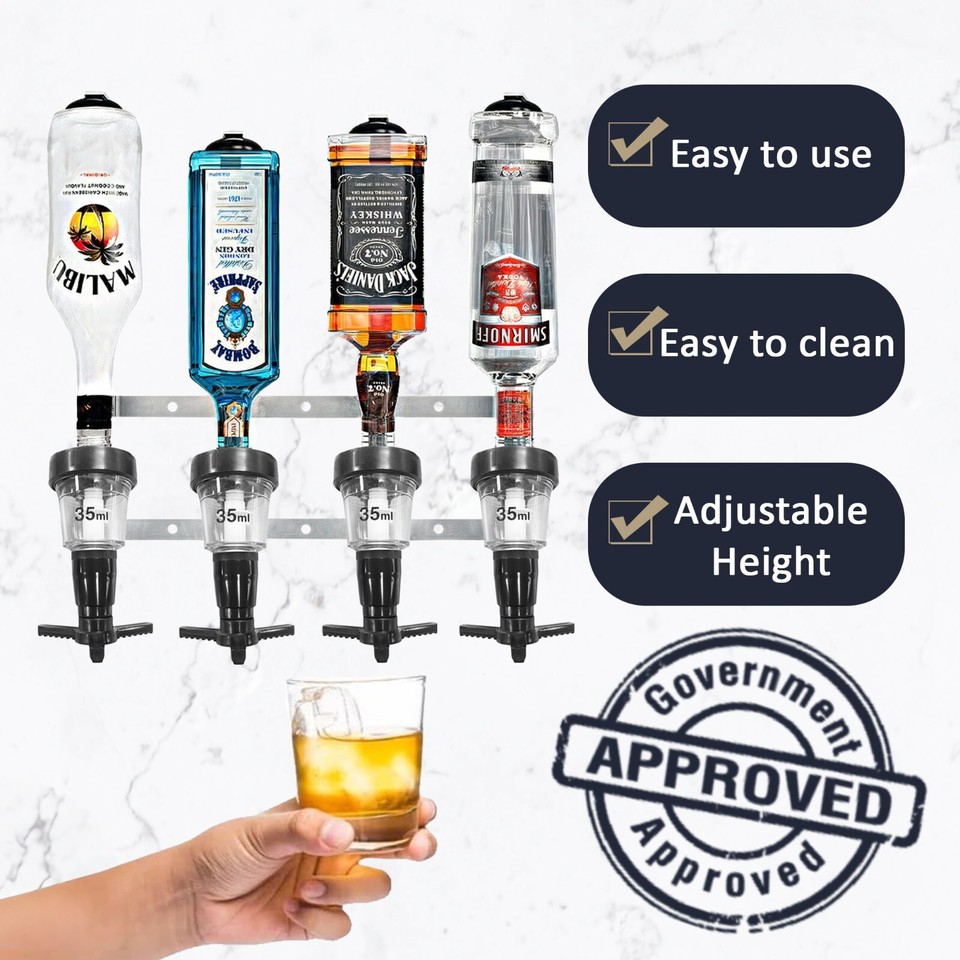 Bottle Stand Wall Mounted Pub Bar Optics Set Wine Beer Dispenser Spirit ...